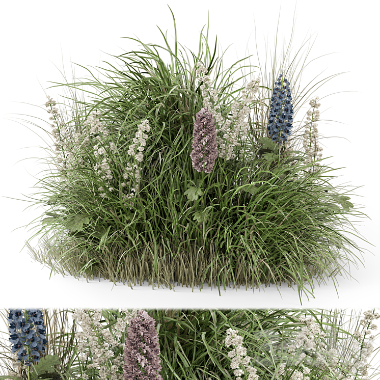 Outdoor Plants Bush-Bush Set 1023 - Bush - 3D model
