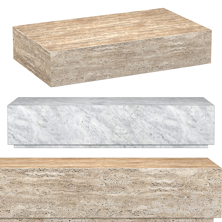 ITALIAN TRAVERTINE PLINTH COFFEE TABLE - Table - 3D model