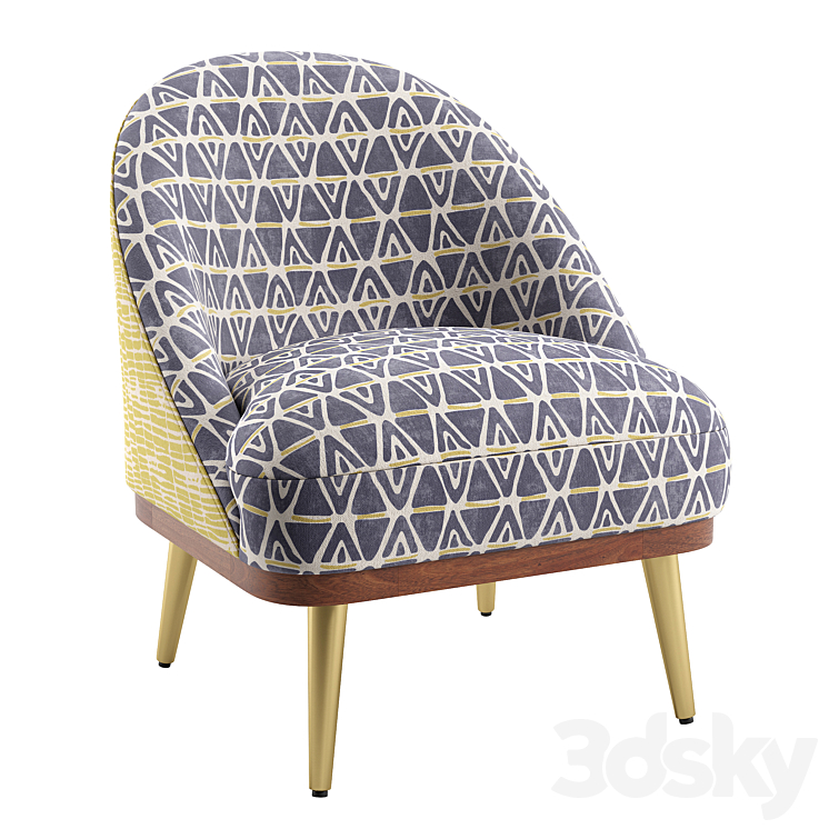 Nicole Crowder Mixed Print Marie Upholstered Chair - Arm chair - 3D model