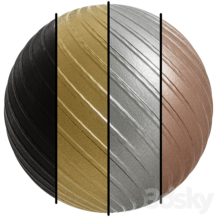 FB487 Metal Patterned LINE steel | PBR | 4MAT | 4K - Metal - 3D model