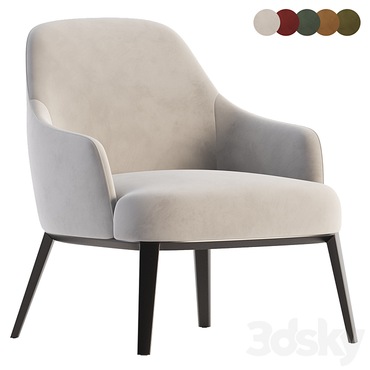 JANE Fabric armchair By Poliform - Arm chair - 3D model
