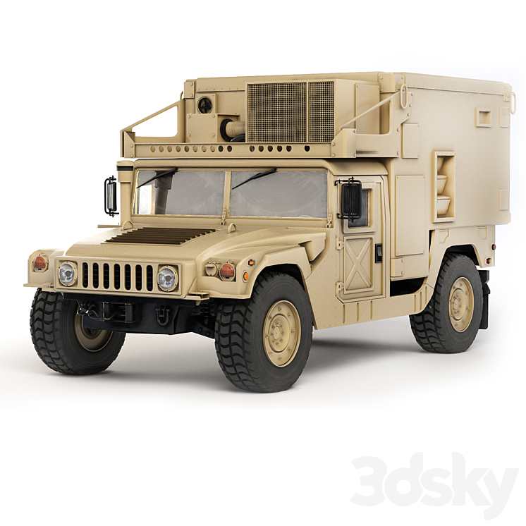 Humvee Military M1113 Shelter 2005 - Ground Transport - 3D model