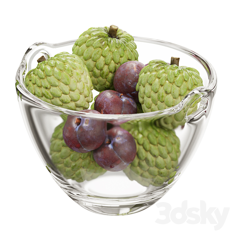 Ono fruit salad bowl set 06 - Food and drinks - 3D model
