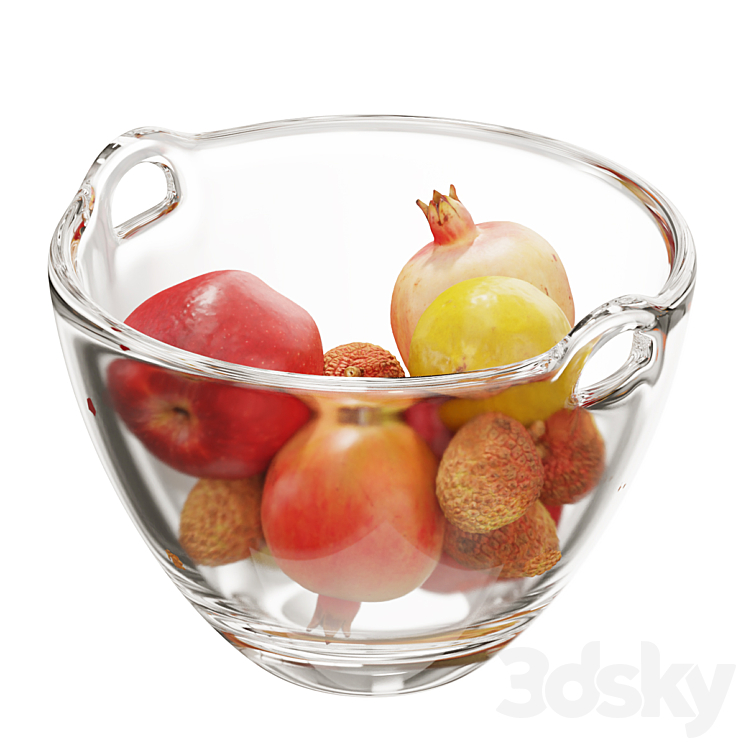 Ono fruit salad bowl set 07 - Food and drinks - 3D model