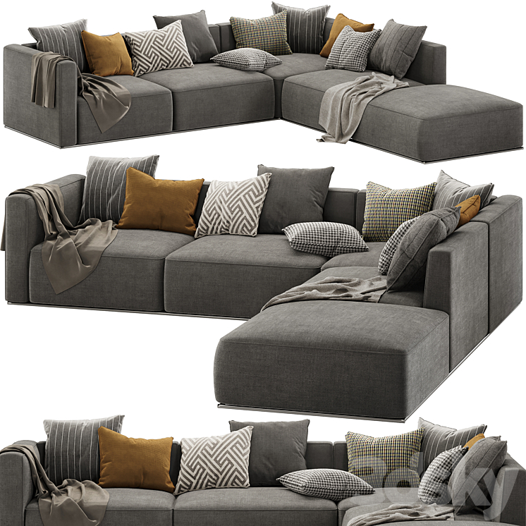 shangai modular sectional sofa by poliform - Sofa - 3D model
