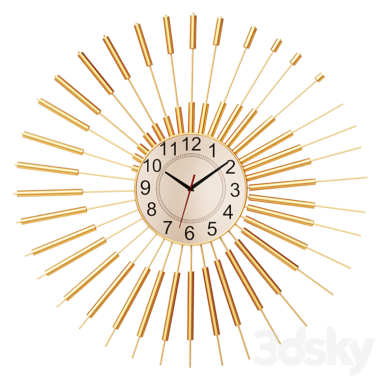 Wall Clock 24" Modern Oversized Golden Wall Clock with Helical Shape ...