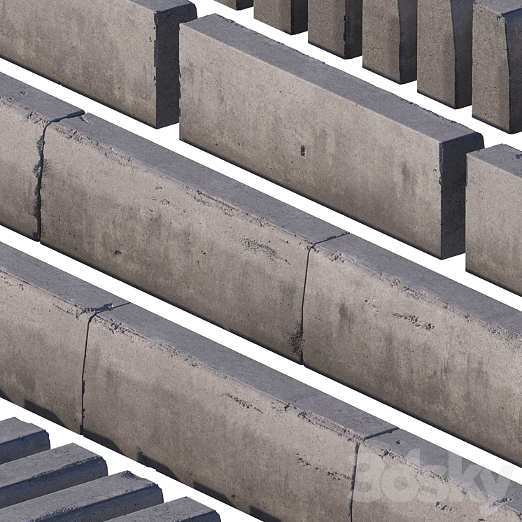 road curb - Urban environment - 3D model