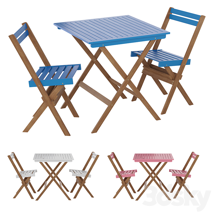 Dudena 3-Piece Garden Set in Acacia Wood LA REDOUTE - Table + Chair ...