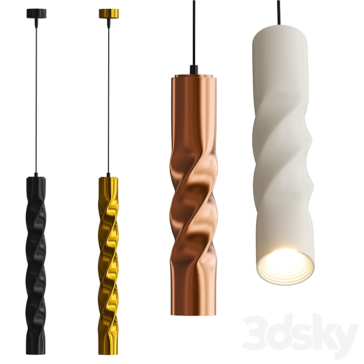 Threaded LED Creative Chandelier - Pendant light - 3D model