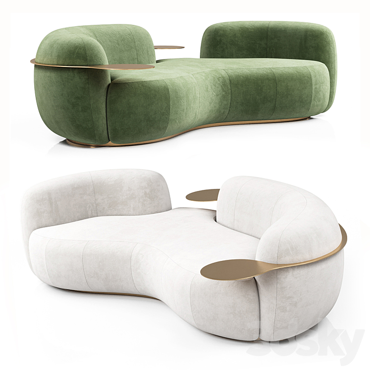 Tateyama Sofa By Secolo - Sofa - 3D model