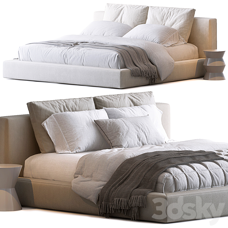 RH Cloud Slipcovered Platform Bed - Bed - 3D model