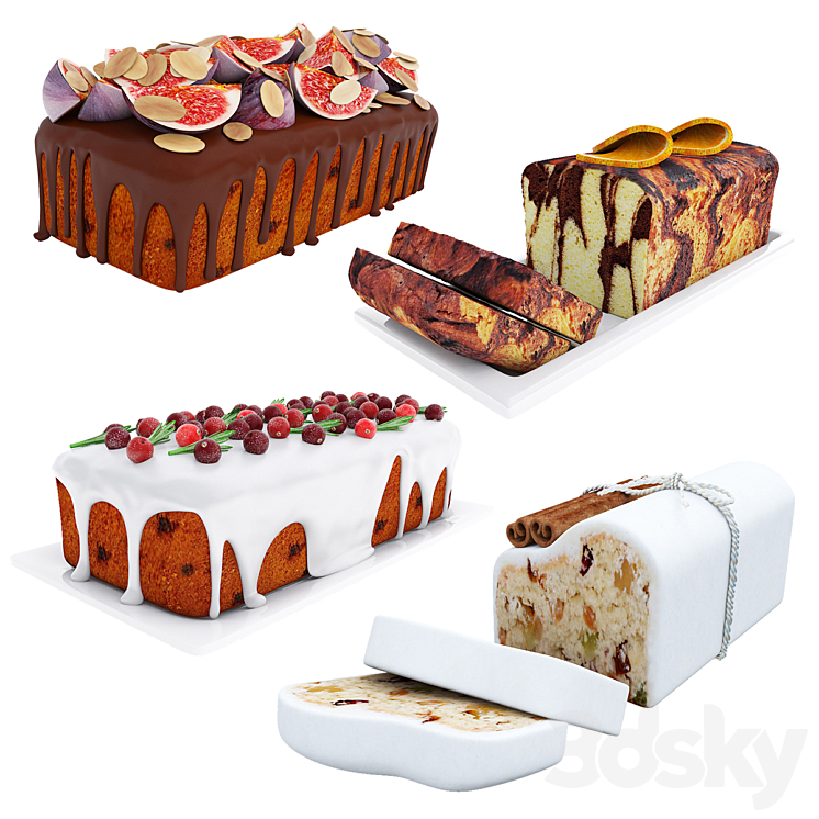 Fruit berry cake collection 4 - Food and drinks - 3D model
