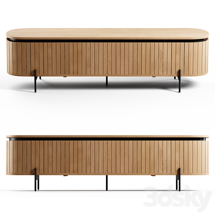 Kave Home - Licia, TV stand with 4 doors, 200x55 cm - Sideboard & Chest ...