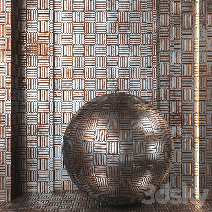 Metal Pattern Set 02 - Seamless Tileable PBR 4K - Metal - 3D model