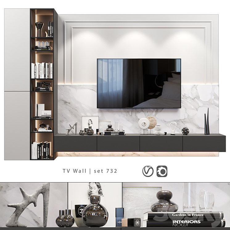 TV Wall | set 732 - TV Wall - 3D model