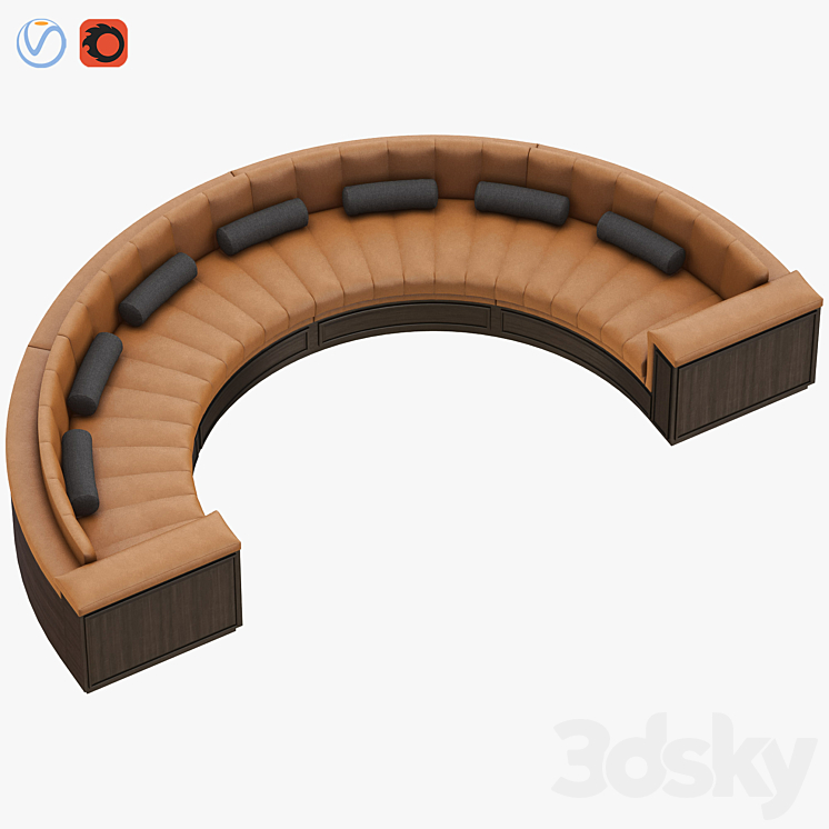 HALF ROUND SEATING - Other soft seating - 3D model