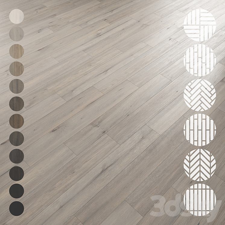 Oak Flooring Set 065 Floor Coverings 3d Model