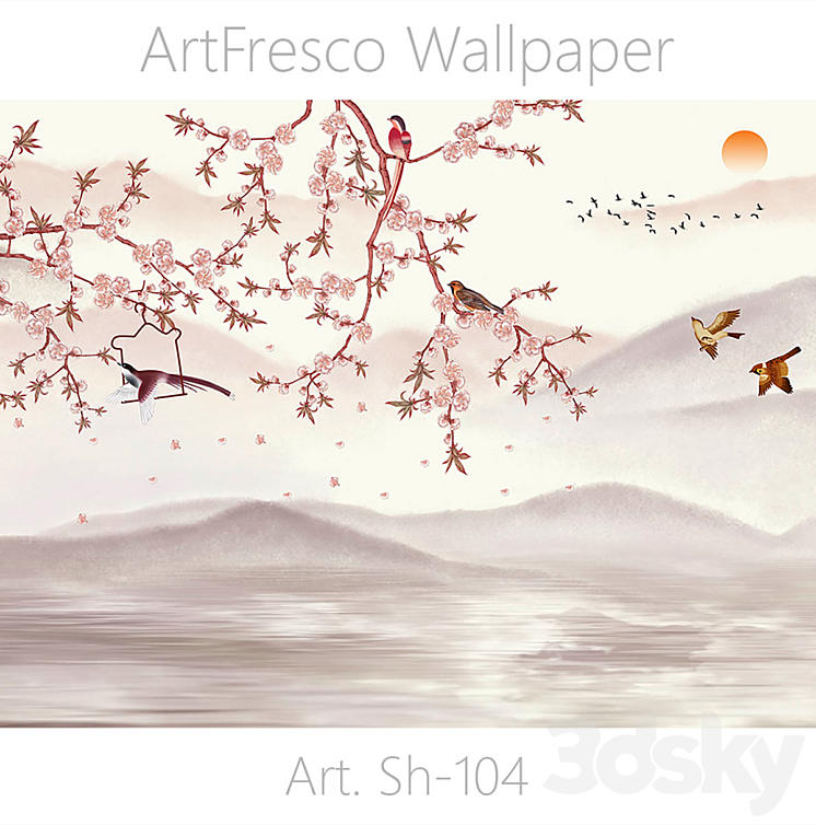 ArtFresco Wallpaper - Designer seamless wallpaper Art. Sh-104OM - Wall ...