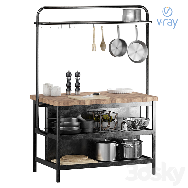 Kitchen Table island IKEA VADHOLMA - Other kitchen accessories - 3D model