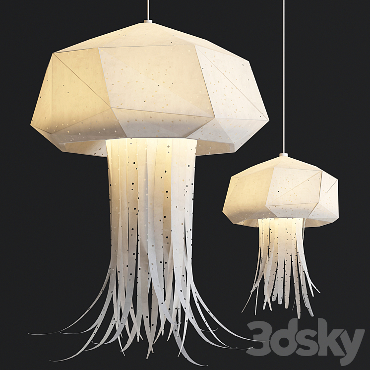 Medusa Origami Lamp - Pendant light - 3D model