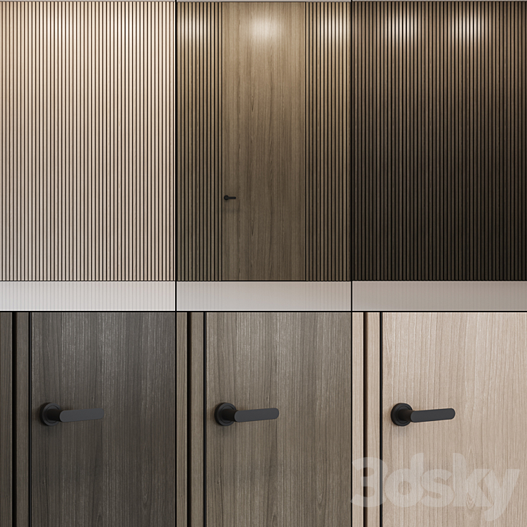 Wall Panel_03 - Doors - 3D model