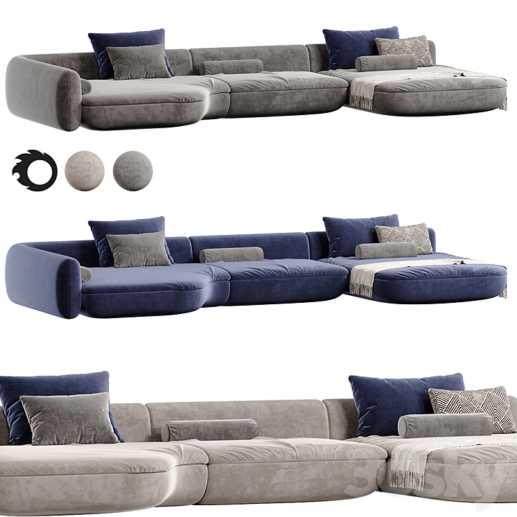 Baxter Moodbook Sofa - Sofa - 3D model