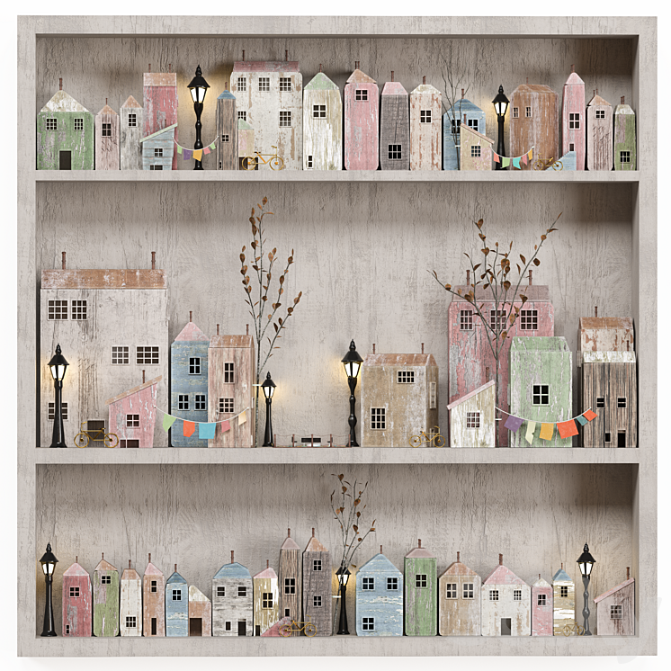 Village Decor Set - Decorative set - 3D model