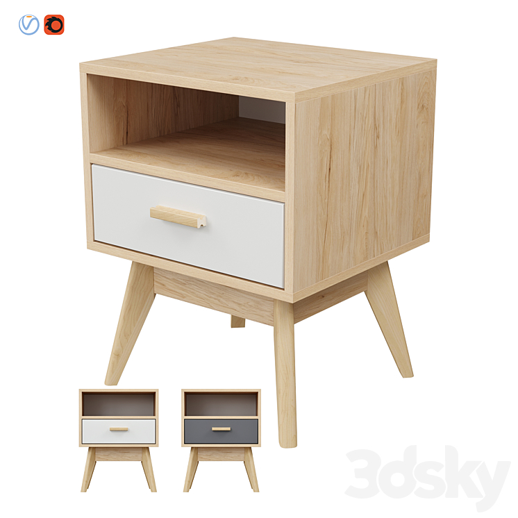 Skandica - Horten (Nordic Scandi) nightstand - Sideboard & Chest of ...