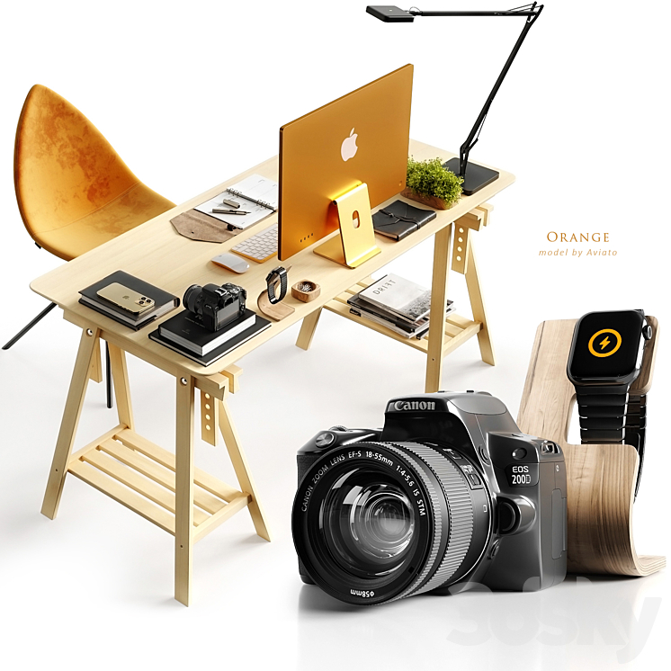 Workspace Orange - Office furniture - 3D model
