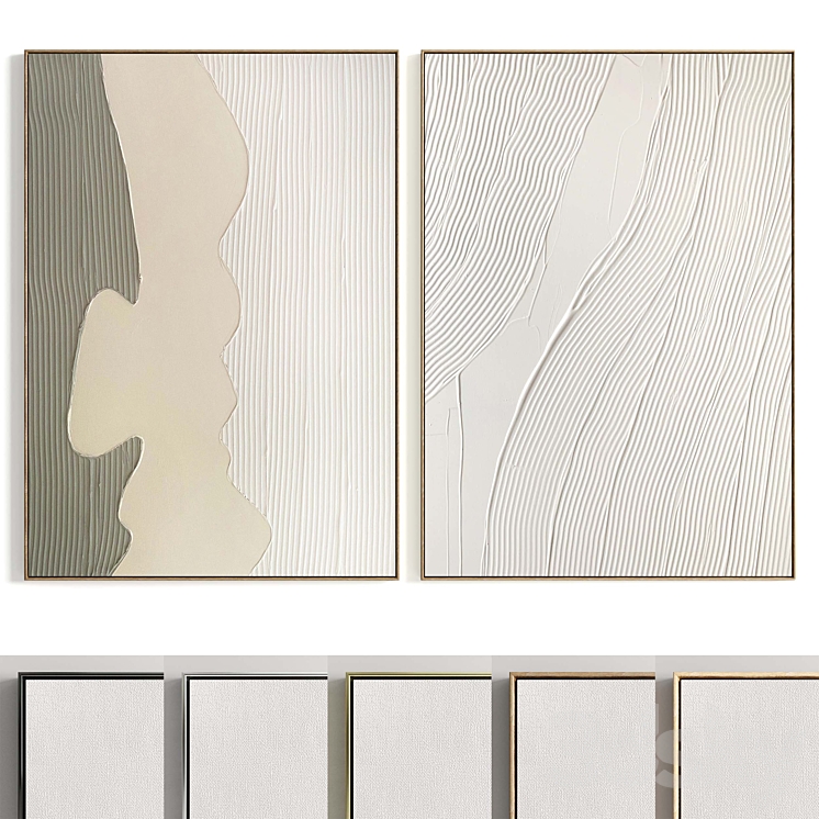Plaster Two Photo Frames T-364 - Frame - 3D model