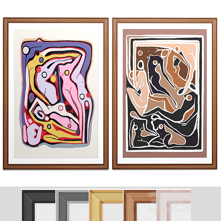 Art Frames 156- Ecstatic Nudes Art - Frame - 3D model