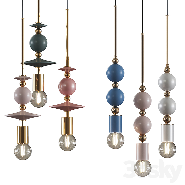 Beaded Pendant - Pendant light - 3D model