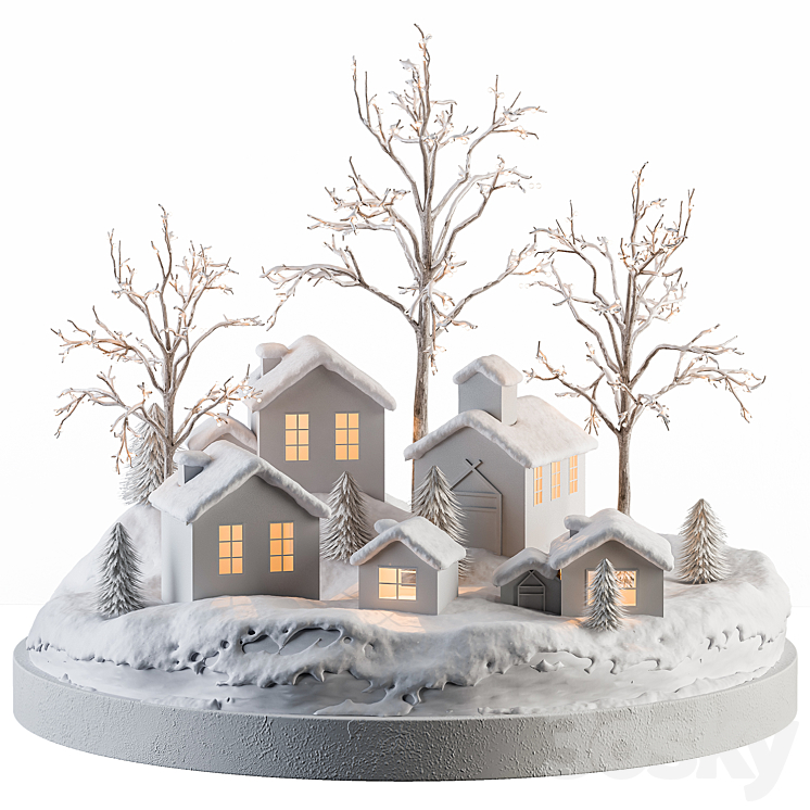 Snowy Miniature - Christmas Decor 45 - Decorative set - 3D model