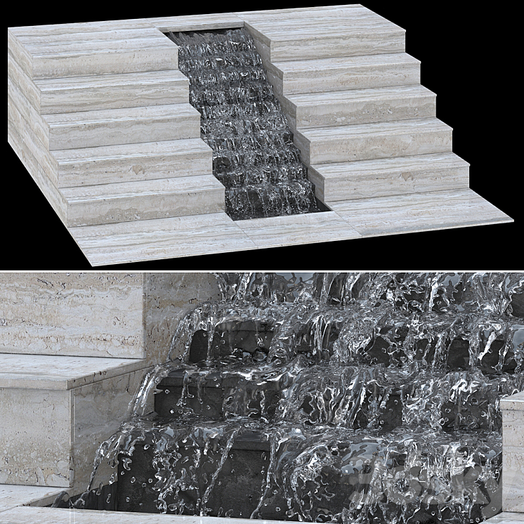 Waterfall fountains stairs_007 - Other - 3D model