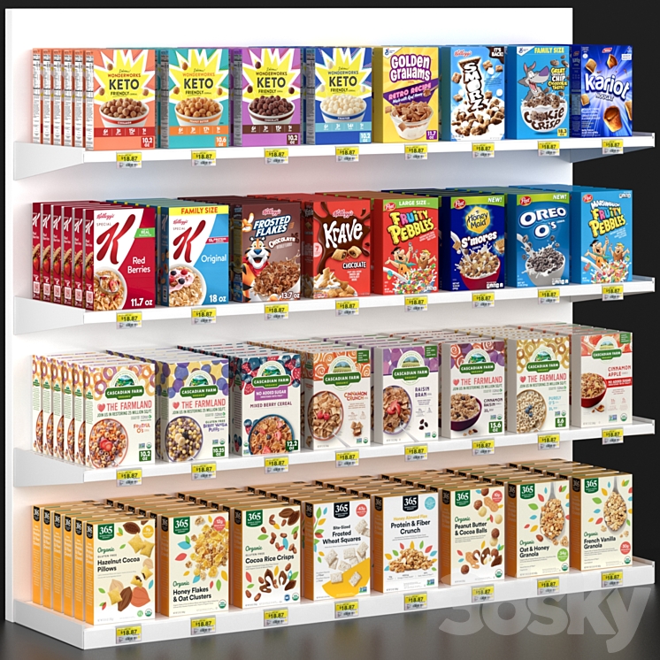 Supermarket Cereal showcase - Shop - 3D model