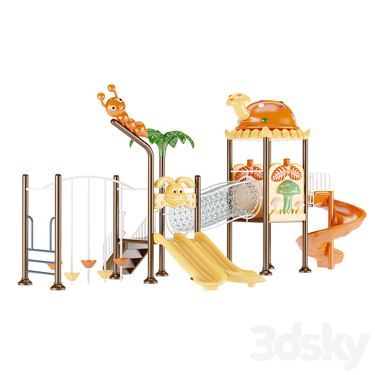 Game complex Playhouses09 - Playground - 3D model