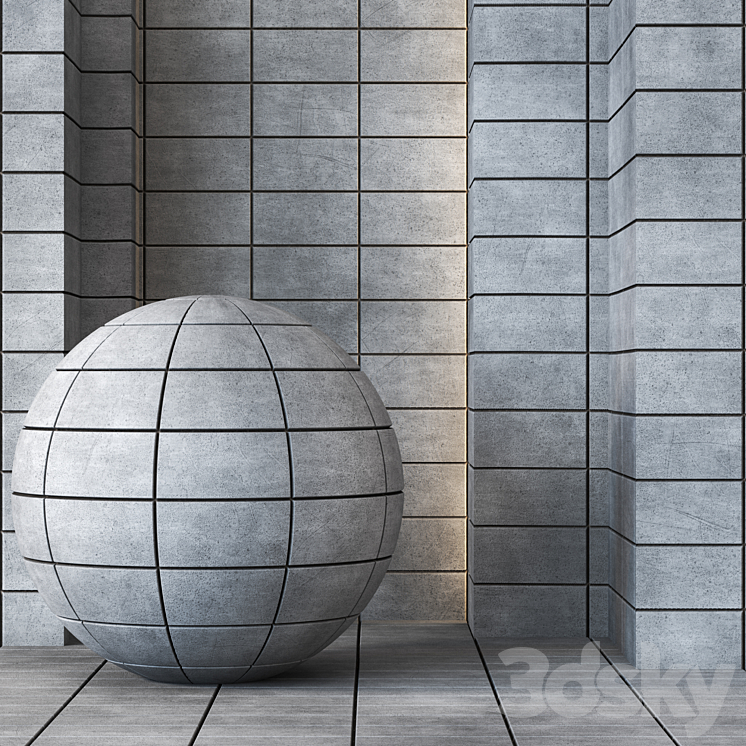 Concrete Paving Texture 4k - Seamless - Floor coverings - 3D model