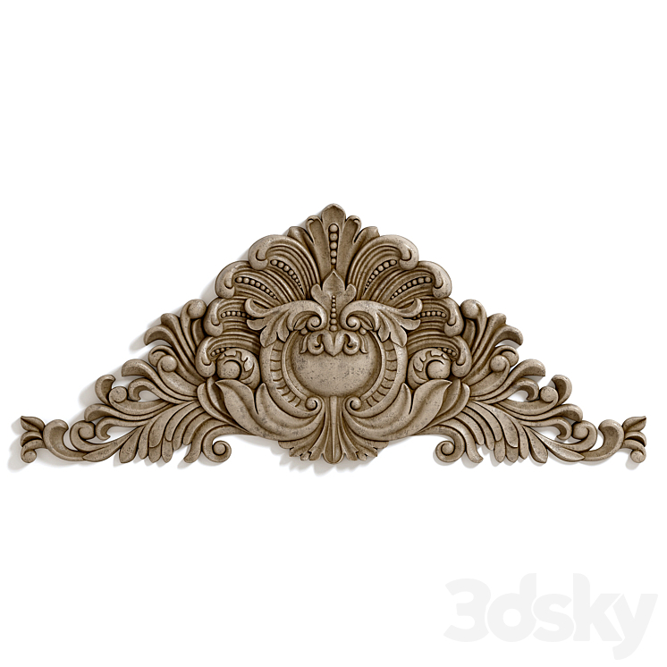 Facade Cartouche 001 - Decorative plaster - 3D model