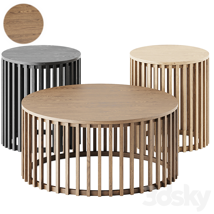 Mark Tuckey Slat Round Coffee Table - Table - 3D model