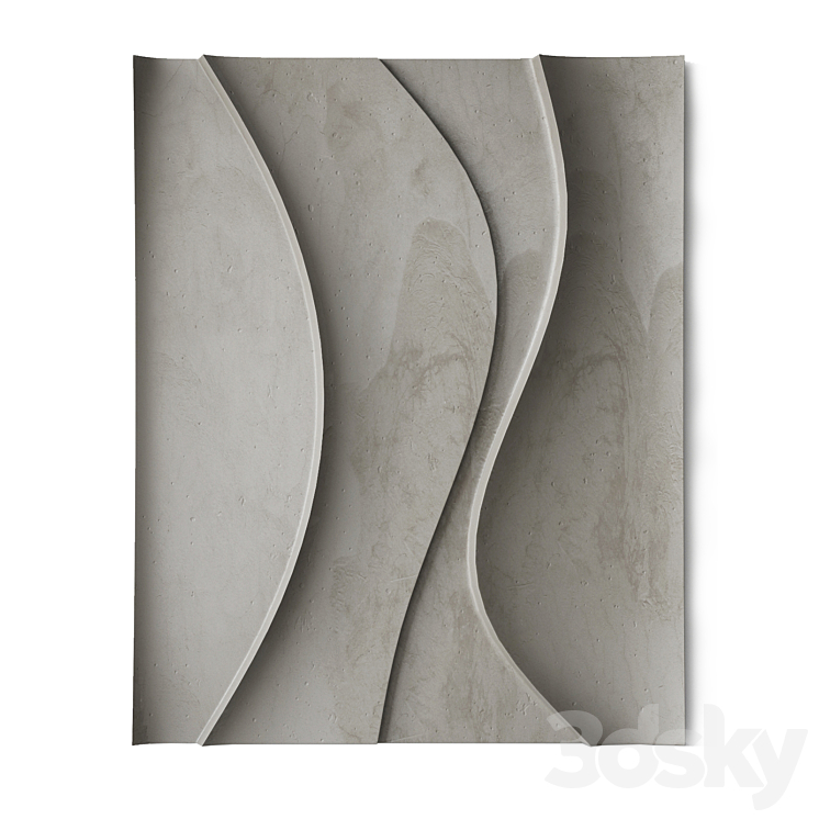Abstract composition. Relief. Plateau. 9 - 3D panel - 3D model