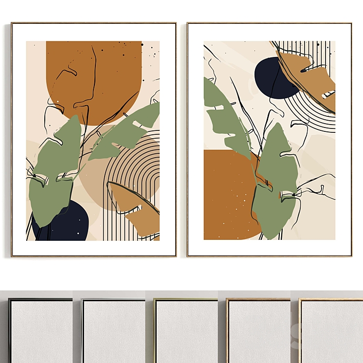 Plaster Two Photo Frames T-378 - Frame - 3D model
