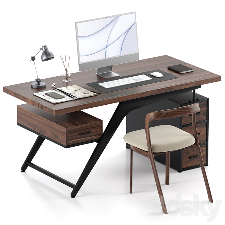 Apple Imac Home Office Work Place Set - Office furniture - 3D model