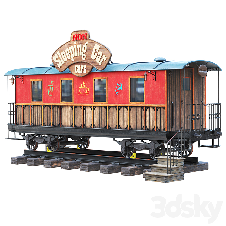 Cafe wagon - Restaurant - 3D model