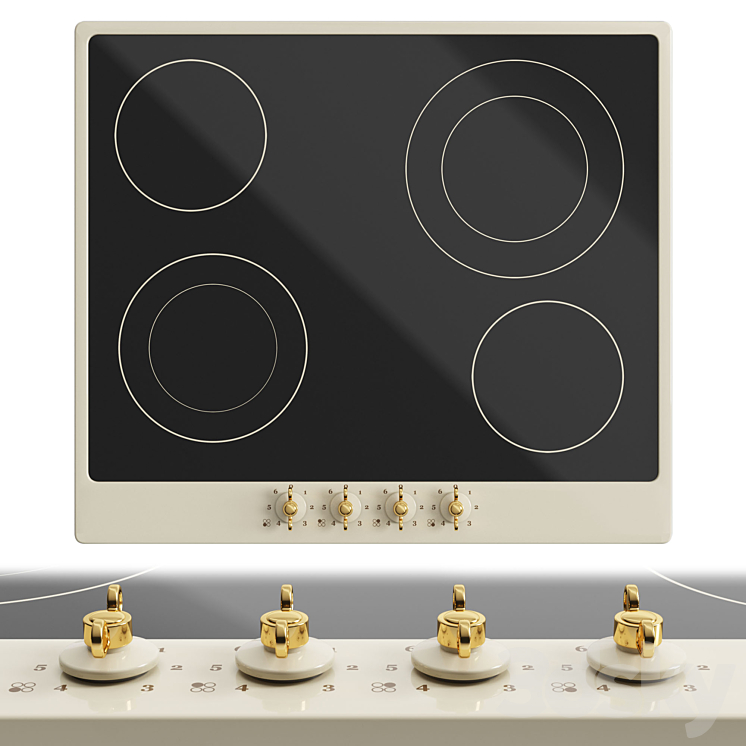 Cooktop SMEG P864PO - Kitchen appliance - 3D model