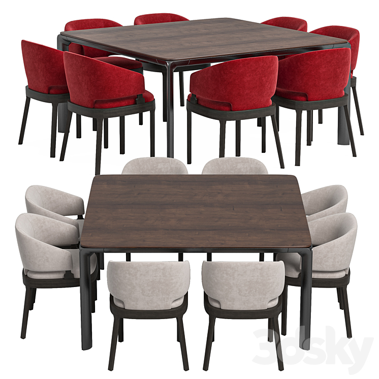 Custom Dining Chair And Table - Table + Chair - 3D model