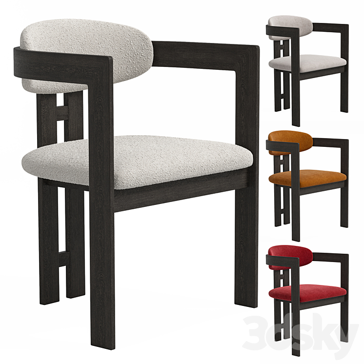 Neo Velvet Arm Chair - Chair - 3D model