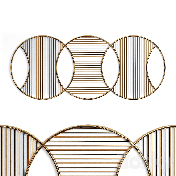 Large 3 Circle Wall Decor - Other decorative objects - 3D model