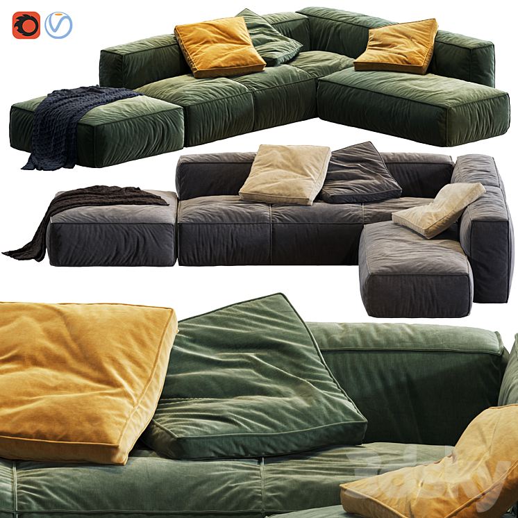 Modular Sofa Peanut B by Bonaldo - Sofa - 3D model