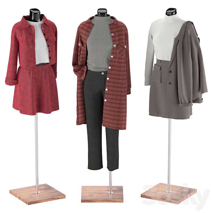 Mannequin Set Vol.003 - Сlothes and Footwear - 3D model