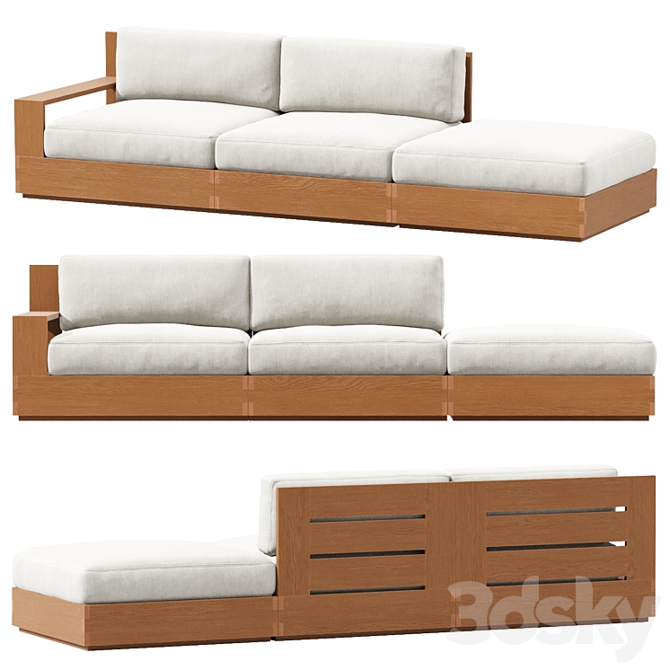 MARBELLA TEAK MODULAR SOFA_3 - Sofa - 3D model